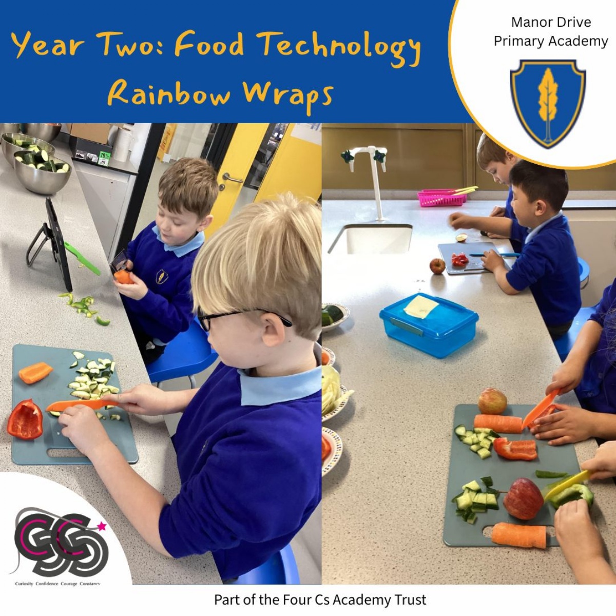 Manor Drive Primary Academy - Year Two Create Colourful Rainbow Wraps in DT